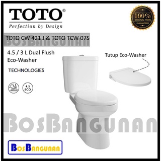 Jual Coarcella Kloset Duduk Toto Cw421J/Sw420Jp Tutup Eco Washer ...