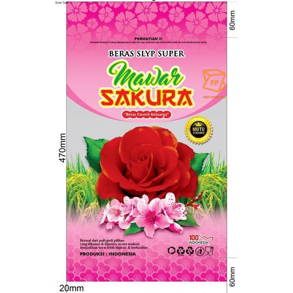 Jual Karung Laminasi Mawar Sakura 5 Kg (1.000 Lbr) Karung Beras ... Jual Karung Laminasi Mawar Sakura 5 Kg (1.000 Lbr) Karung Beras ...
