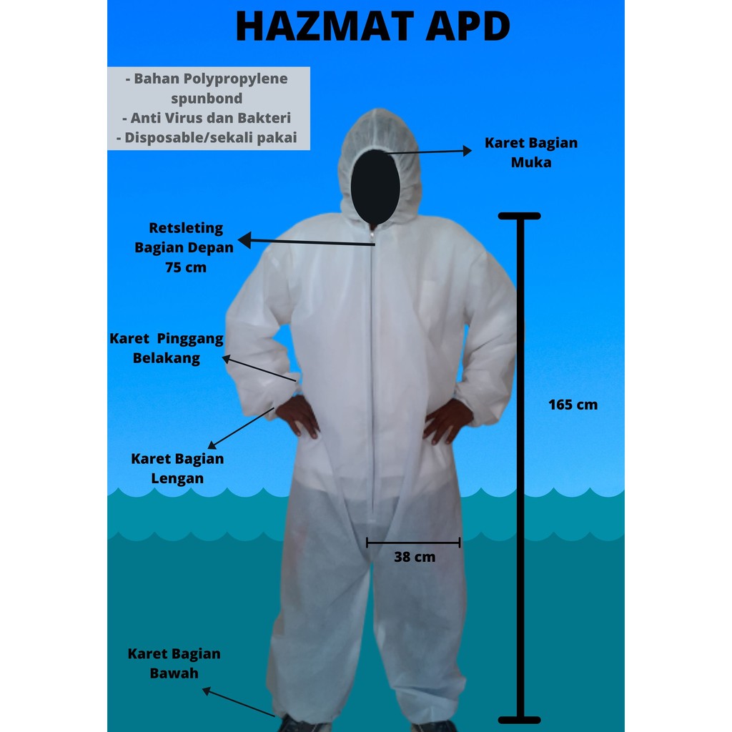 Hazmat APD (Alat Pelindung Diri), baju anti virus dan bacterial READY ...