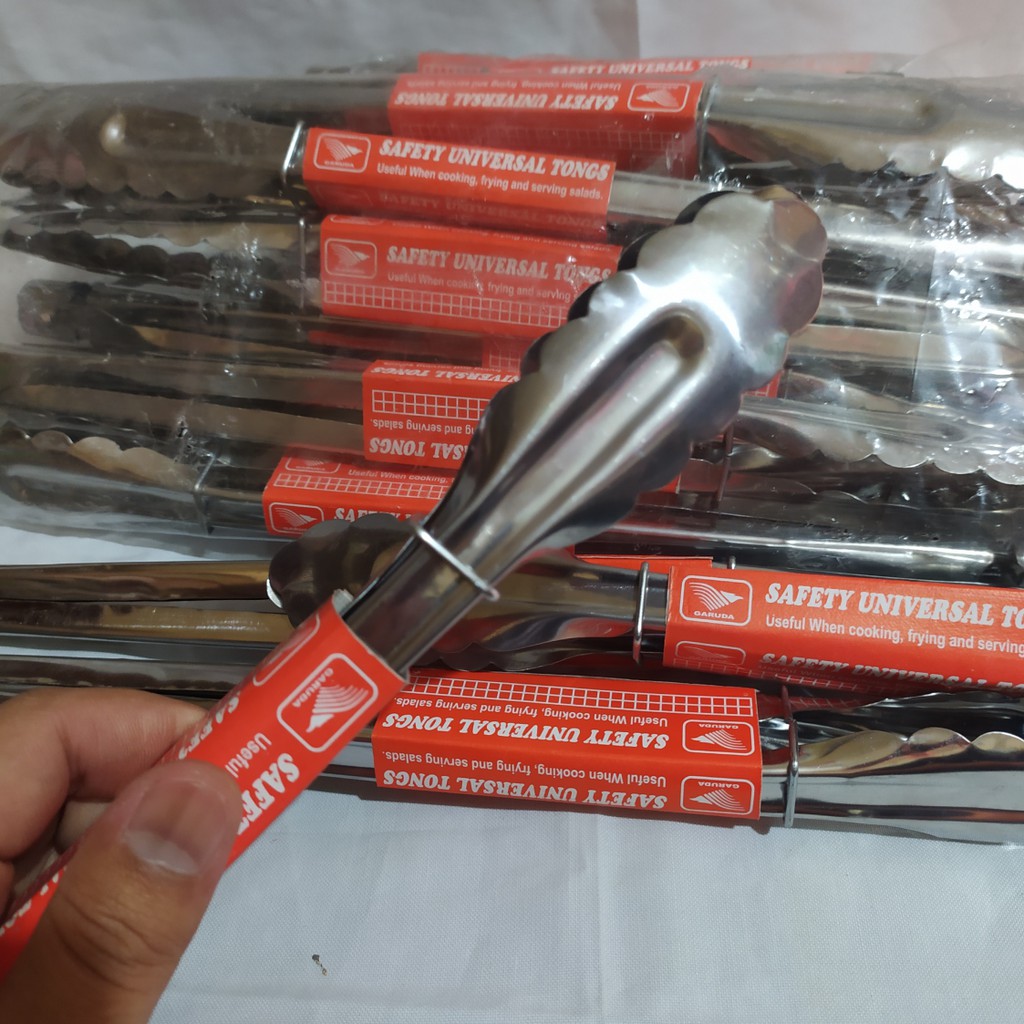 Jual Penjepit Makanan Stainless Ukuran Tanggung 22CM | Shopee Indonesia