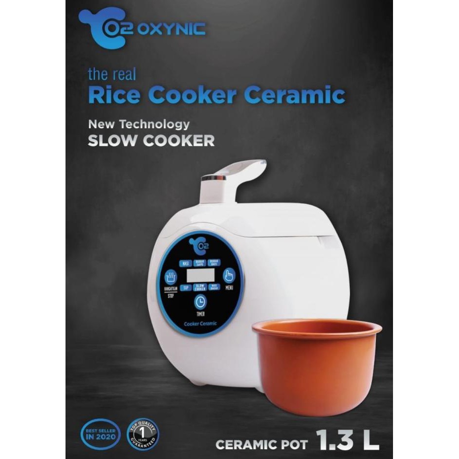 Jual Oxynic O2Rcc Digital Ceramic Rice Cooker Slow Cooker 1,3 Liter ...