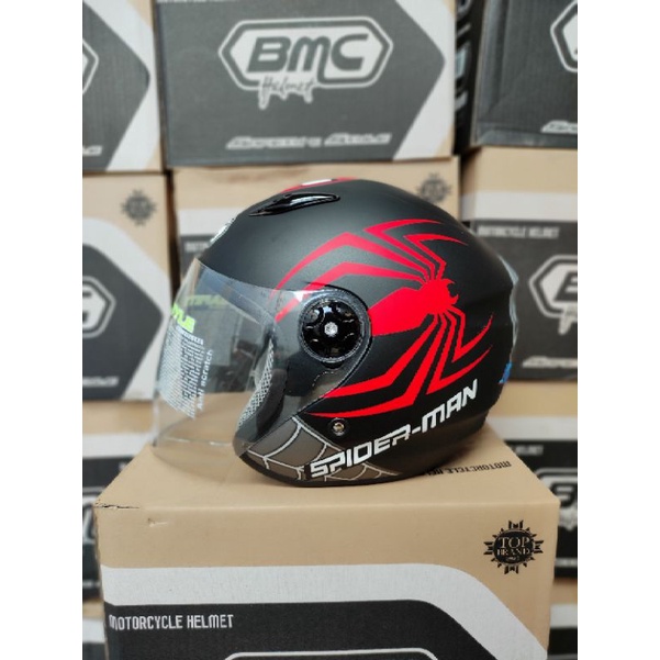 Jual HELM BMC MILAN SPIDERMAN #2 BLACK MATT RED ORIGINAL | Shopee Indonesia