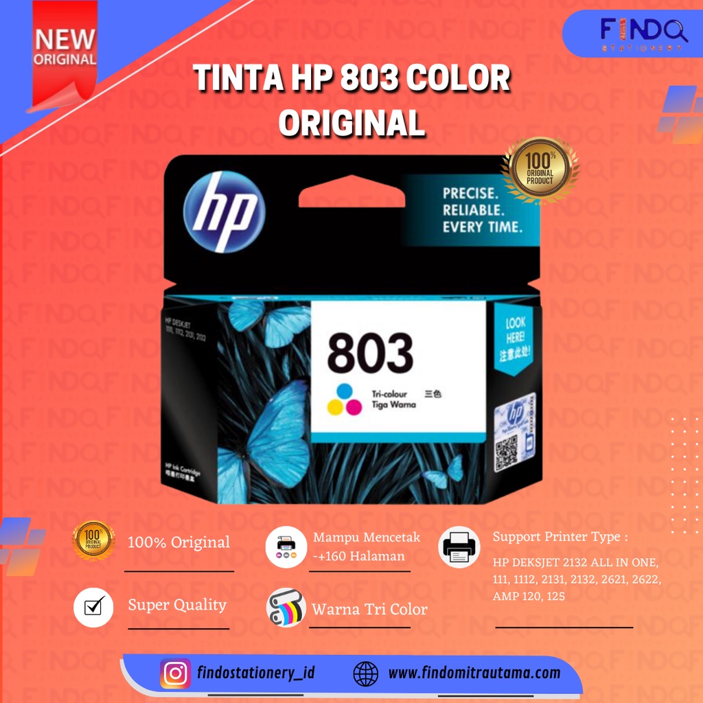 Jual CARTRIDGE HP 803 COLOR - ORIGINAL | Shopee Indonesia