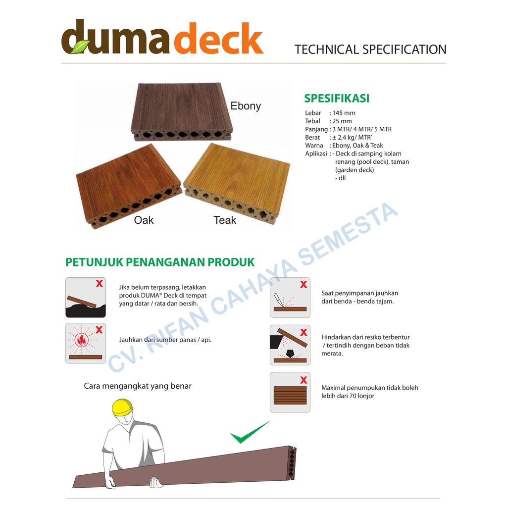Jual Duma Deck ( 3 Meter ) / Decking WPC / Lantai WPC / Lantai Kolam Renang | Shopee Indonesia
