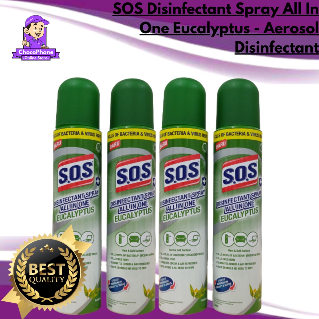 Jual SOS Disinfectant Spray All In One Eucalyptus - Aerosol ...