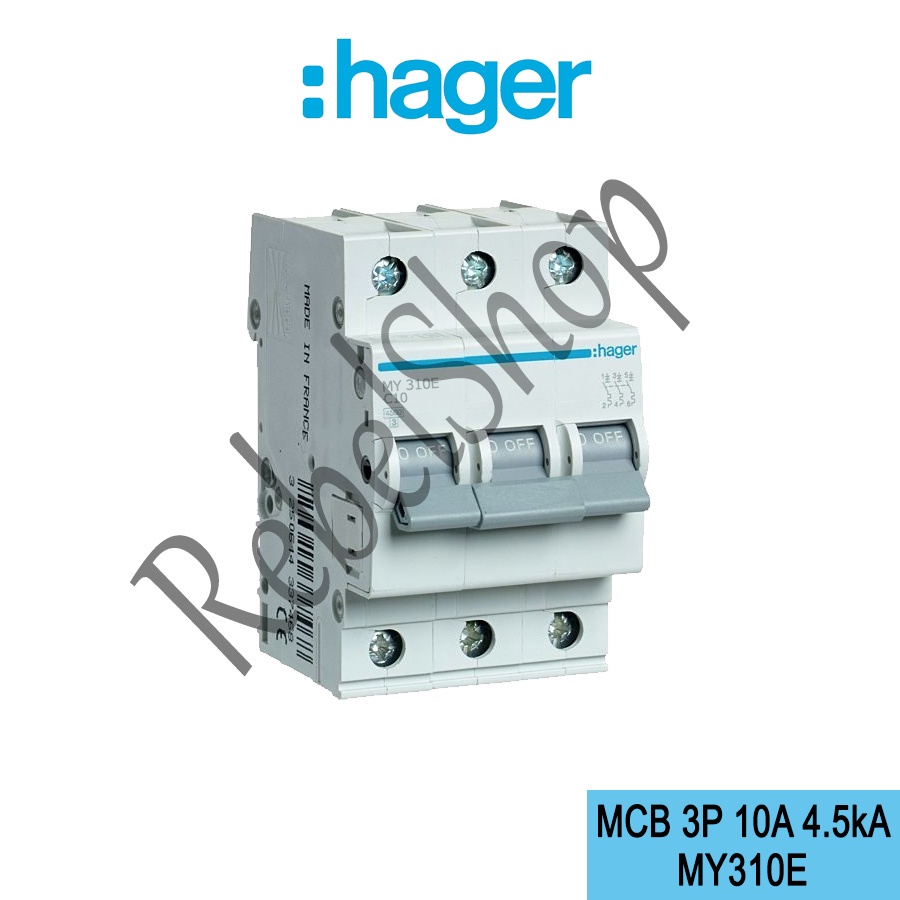 Jual Hager MCB 3P 10A MY310E 4.5kA 3 Phase 10 Ampere SNI - Triple Pole Indonesia|Shopee Indonesia