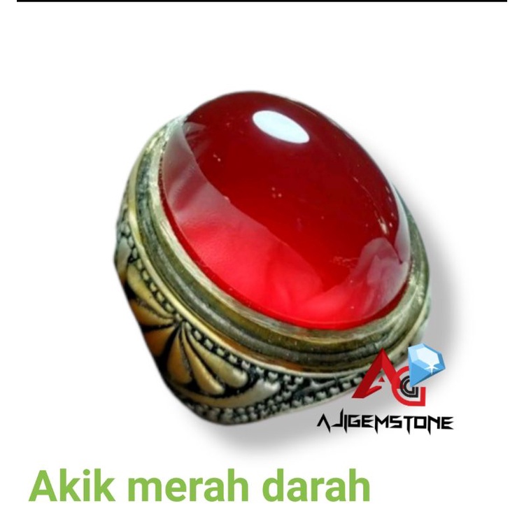 Jual BATU CINCIN AKIK NATURAL MERAH DARAH CINCIN PRIA DIM KANTORAN ...