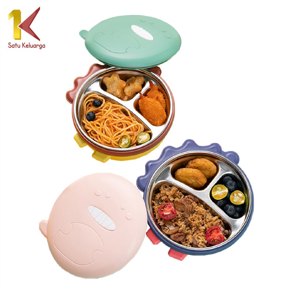 Jual Satu Keluarga Kotak Bekal Anak Stainless Karakter DINO Set C354 Tempat Makan Anak Lucu ...
