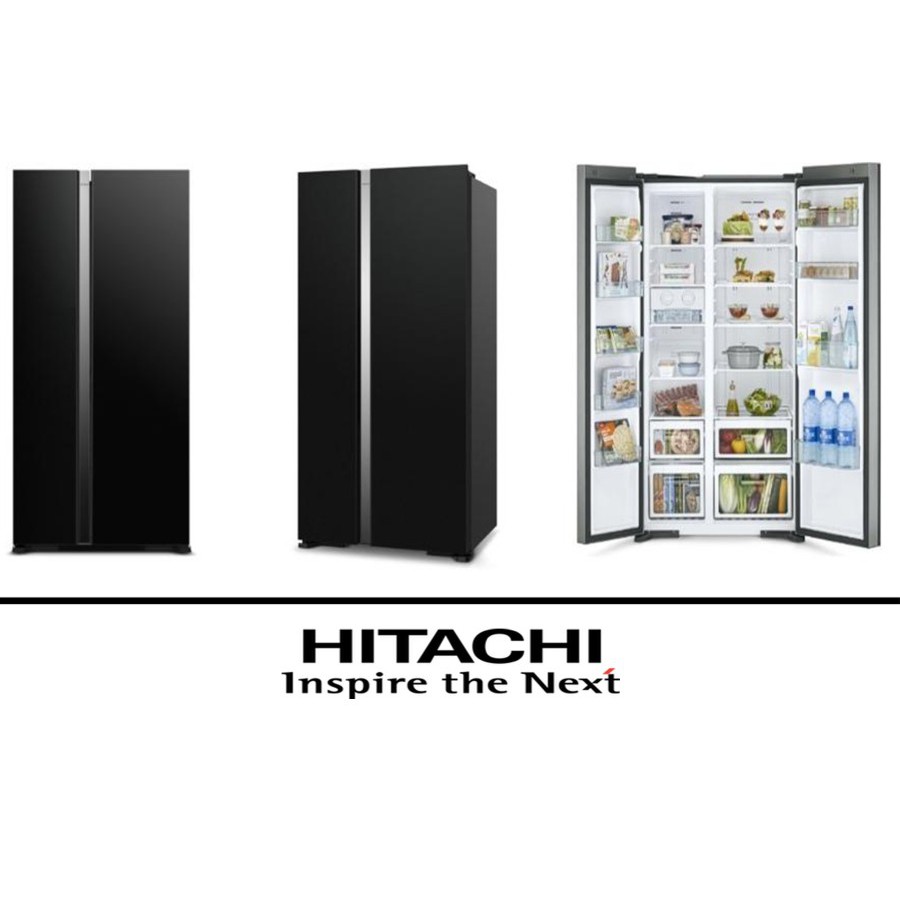 Jual KULKAS HITACHI RS80PGD0-GBK SIDE BY SIDE INVERTER | Shopee Indonesia