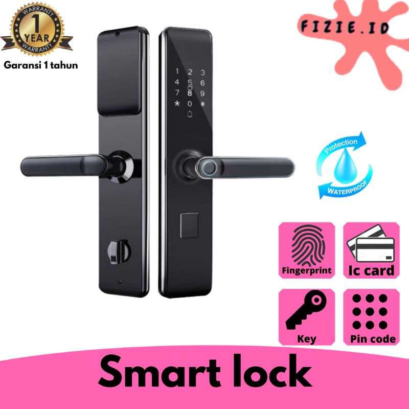 Jual smart home smart door lock gagang pintu kunci digital fingerprint elektrik Indonesia|Shopee ...