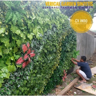 Jual Design Vertical Garden Artificial Dengan Berbagai Tanaman Palsu ...