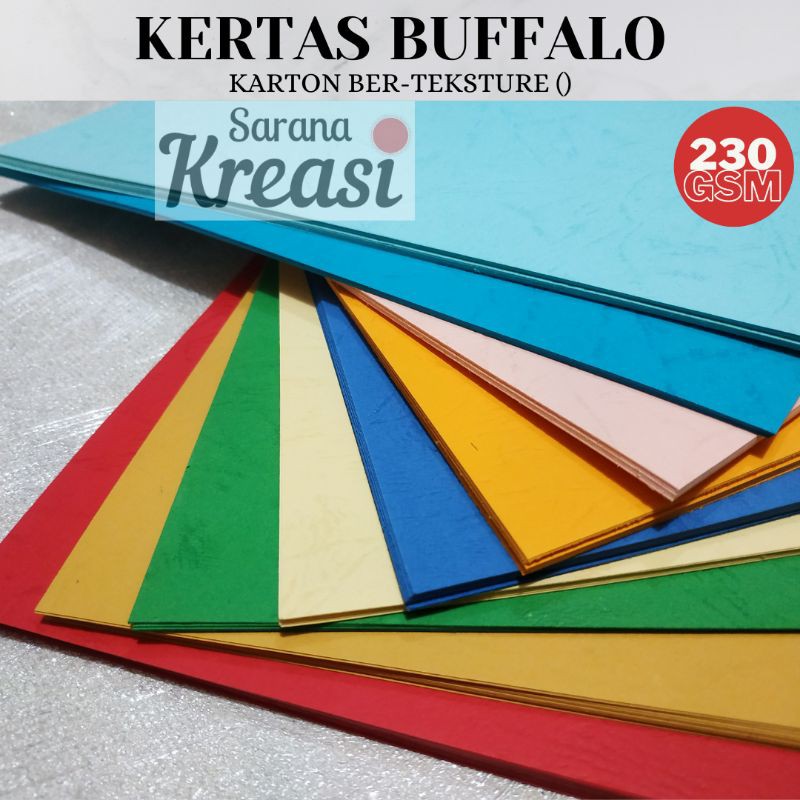 Jual Kertas Buffalo 230gsm F4 [50 Lembar] Karton Laid Teksture Paper ...
