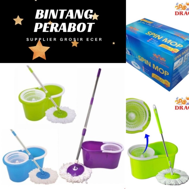 Jual Dragon Spin Mop Pel Lantai / Super Mop / Alat Pel Lantai | Shopee ...