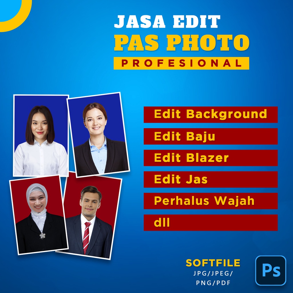 Jual Jasa Edit Pas photo Background | Pas Foto Ganti Jas Baju Busana ...
