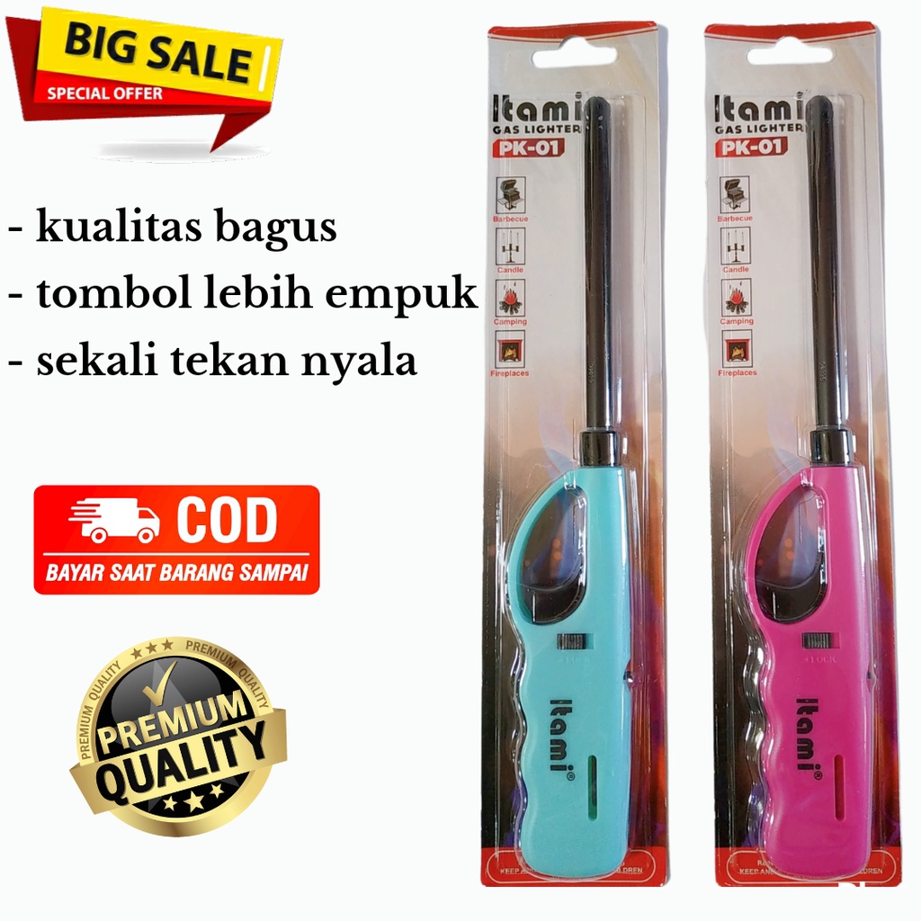 Jual pemantik kompor itami, korek tembak, pematik api panjang awet kualitas bagus,gas lighter ...
