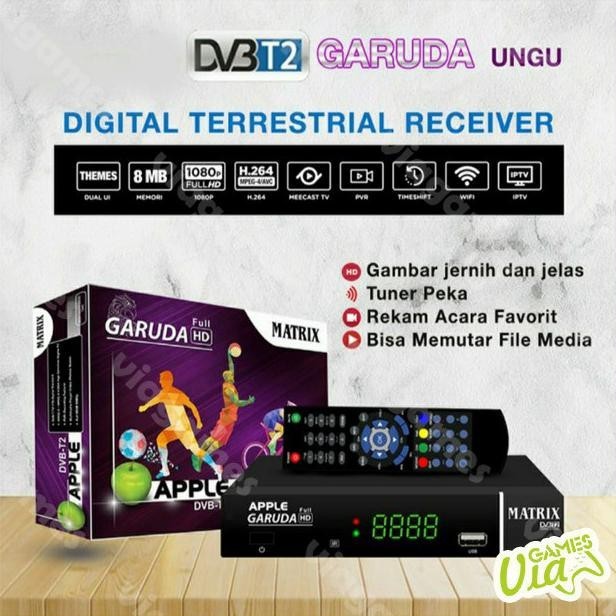 Jual SET TOP BOX MATRIX GARUDA APPLE DVB T2 ( UNGU) | Shopee Indonesia