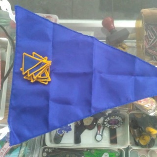 Jual 1 bendera Barung Pramuka siaga dan 10 bedge bordir warna biru ...