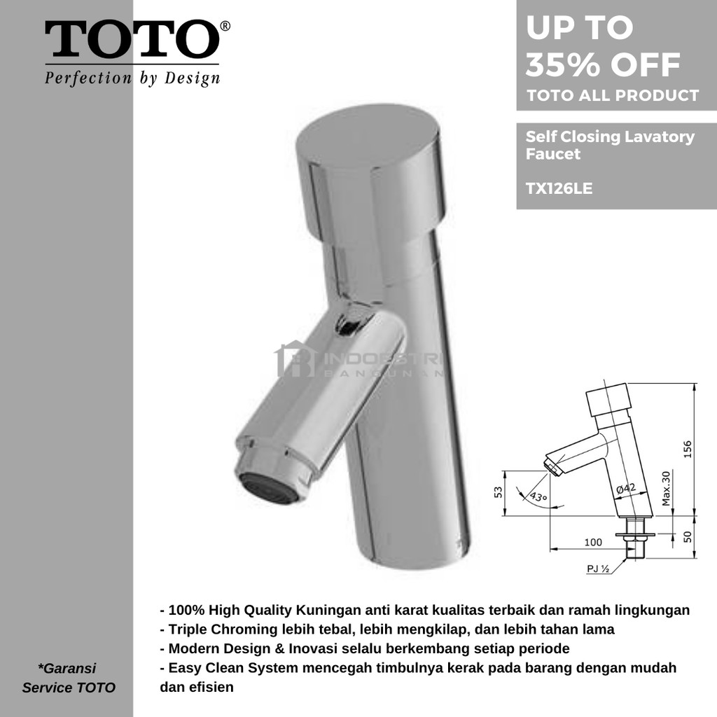 Jual Kran Wastafel TOTO TX126LE (Cold Only) | Shopee Indonesia