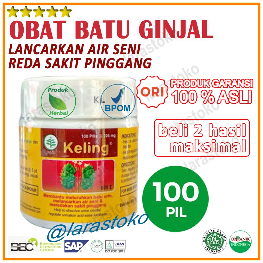 Jual Obat jamu sakit batu ginjal penghancur keling 100 pil meluruhkan ...