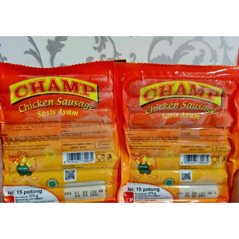 Jual Champ Sosis ayam Isi 15 pcs uk 375gr | Shopee Indonesia