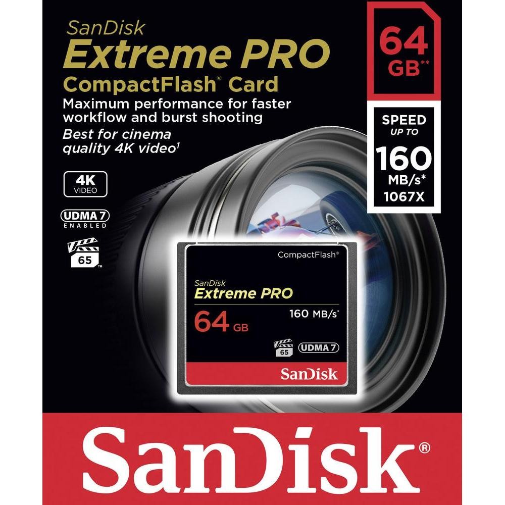 Jual SanDisk Extreme PRO Compact Flash Kartu Memory CF 64 GB (160MB/s) Indonesia|Shopee Indonesia