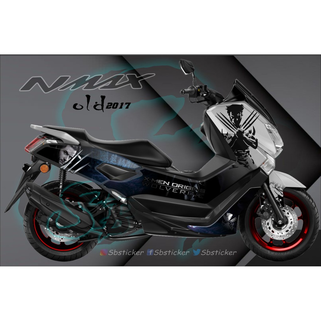 Jual decal nmax 2017 desain xman origh warna hitam putih / sticker nmax ...