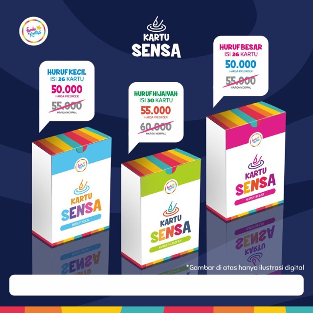 Jual Kartu Sensa, Huruf Besar / Huruf kecil / Hijaiyah card / Angka ...