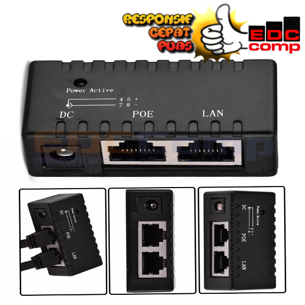 Jual POE Passive Injector | POE Injektor DC LAN 10/100 | Shopee Indonesia