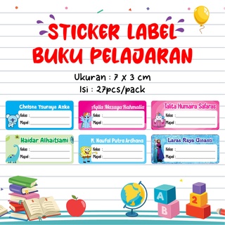 Jual Stiker Nama Buku / Stiker Label Pelajaran / Stiker Custom Nama ...