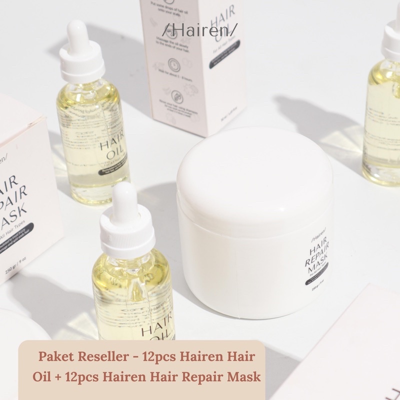 Jual Hairen Paket Reseller 12 & 12 pcs (Hairen Hair Oil & Hairen Hair ...