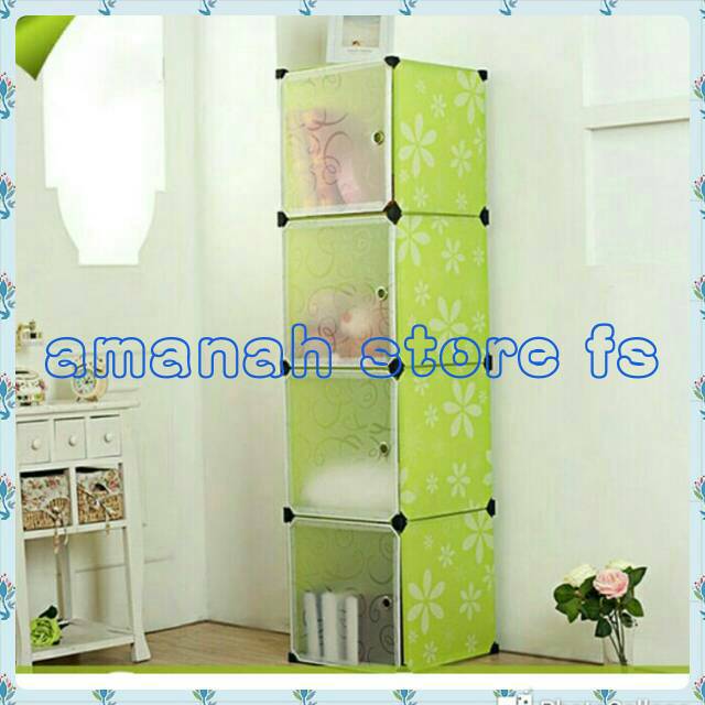 Jual Rak plastik, lemari plastik 4 susun (box), rak dapur,rak buku, rak ...