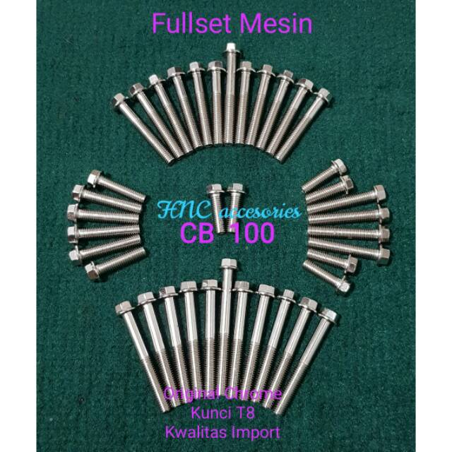 Jual Baut fullset CB 100 Baut Original Chrome kunci T8 Baut Variasi ... Jual Baut fullset CB 100 Baut Original Chrome kunci T8 Baut Variasi ...