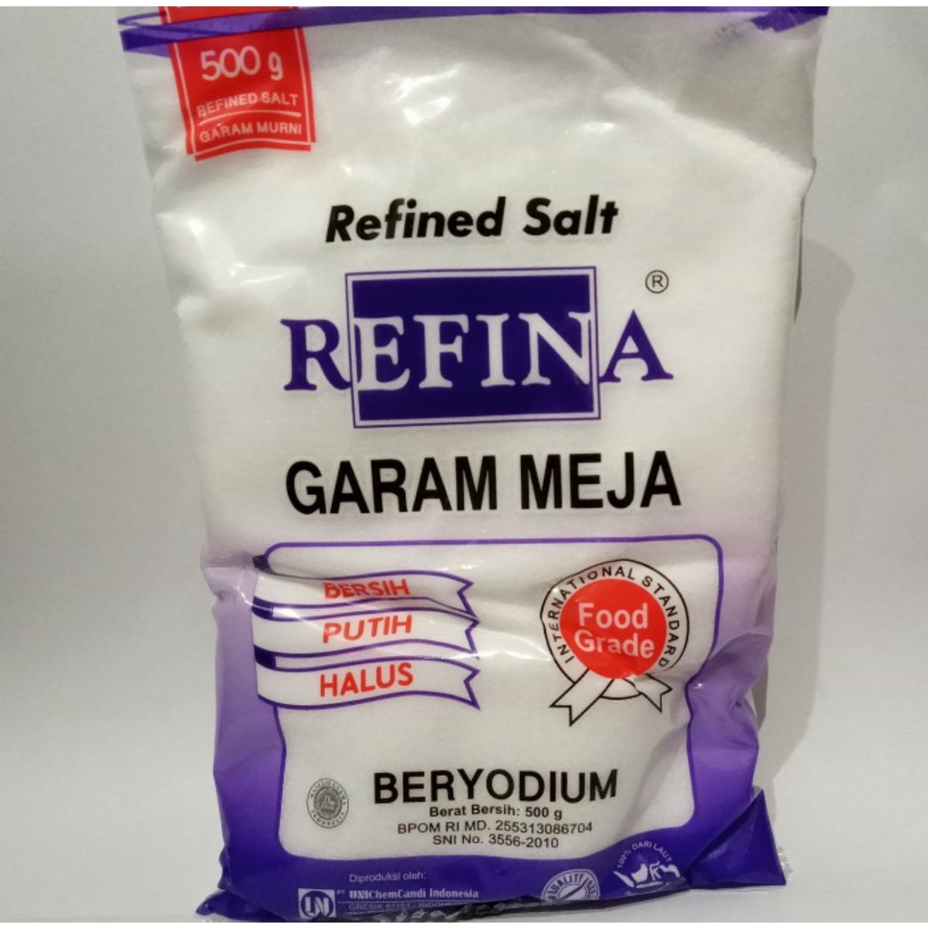 Jual Garam Refina Refined Salt Garam Dapur 500 Gram Shopee Indonesia