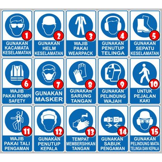 Custom Safety Sign Label Rambu Petunjuk K3 EESH - Gunakan Masker ...