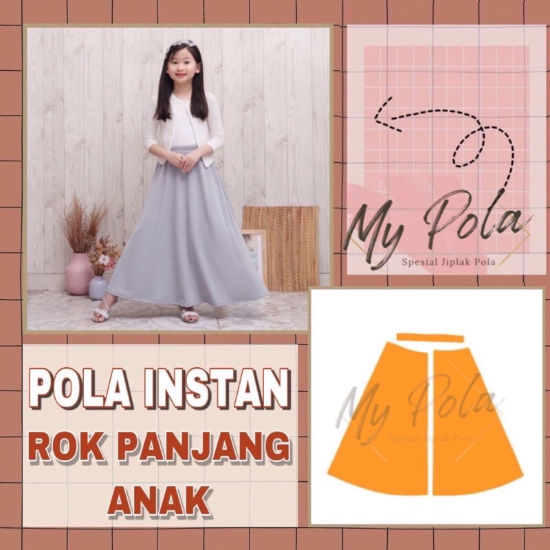 Jual [COD]Pola instan rok aline anak - pola rok mypola - pola jiplak ...