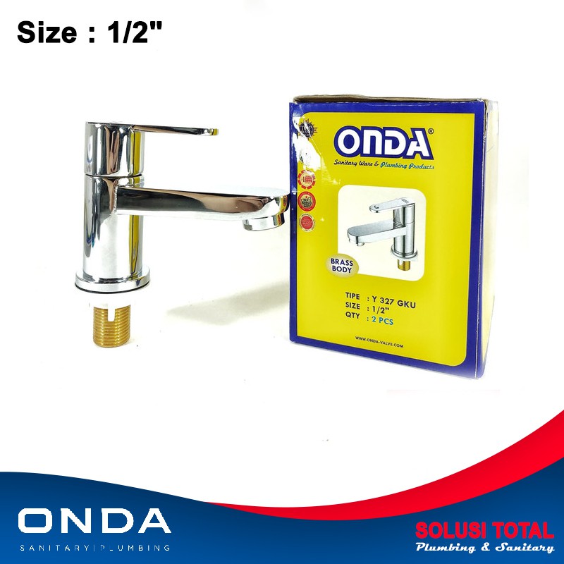 Jual Keran Air Geser KUNINGAN BODY BRASS Wastafel ONDA Y 327 GKU 1/2" Kran | Shopee Indonesia