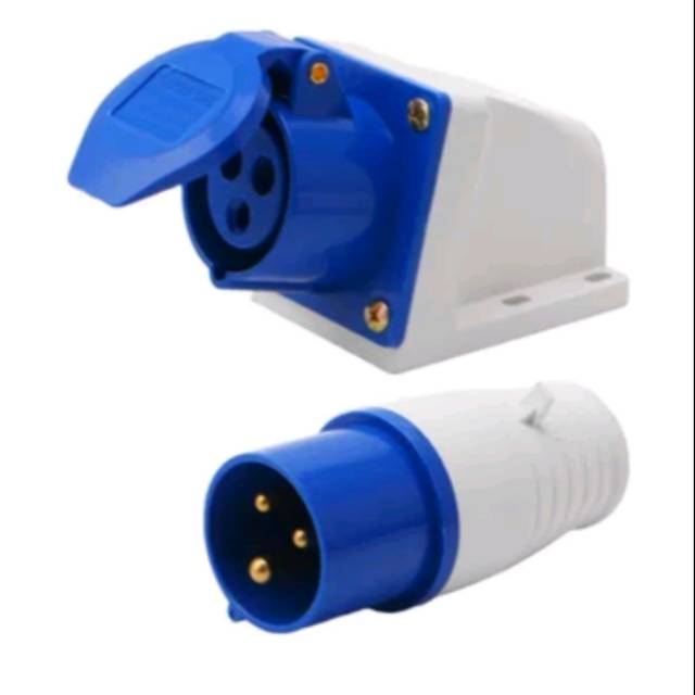 Jual Soket industry surface mounting 3pin 3 kaki 3 pin 32a 32 ampere stop kontak genset plug ...