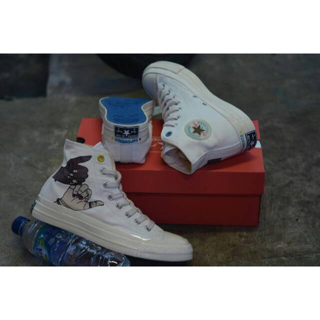 Jual Sepatu converse white tinggi 70s empowered murah imvort | Shopee ...
