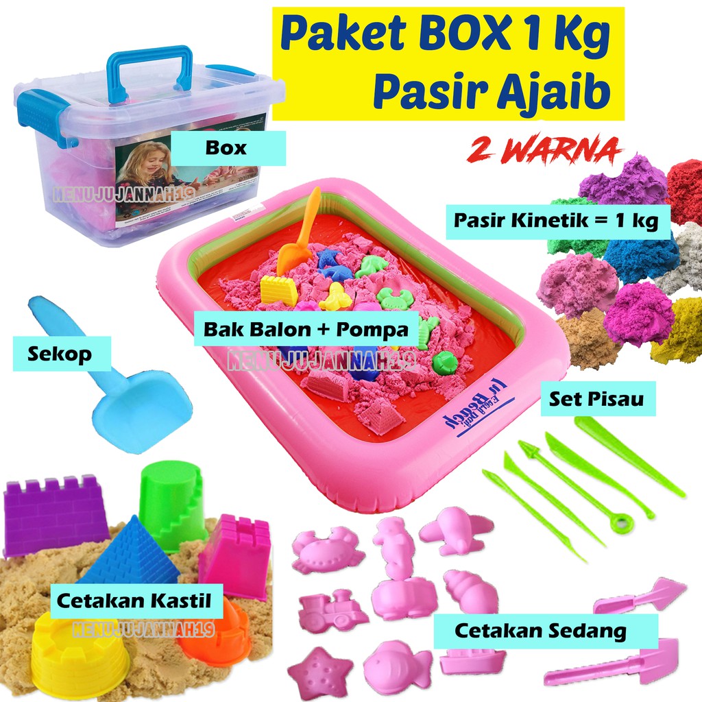 Jual Mainan BOX MINI Pasir AJAIB - 1 KG Mainan Pasir Anak Cewek & Cowok ...