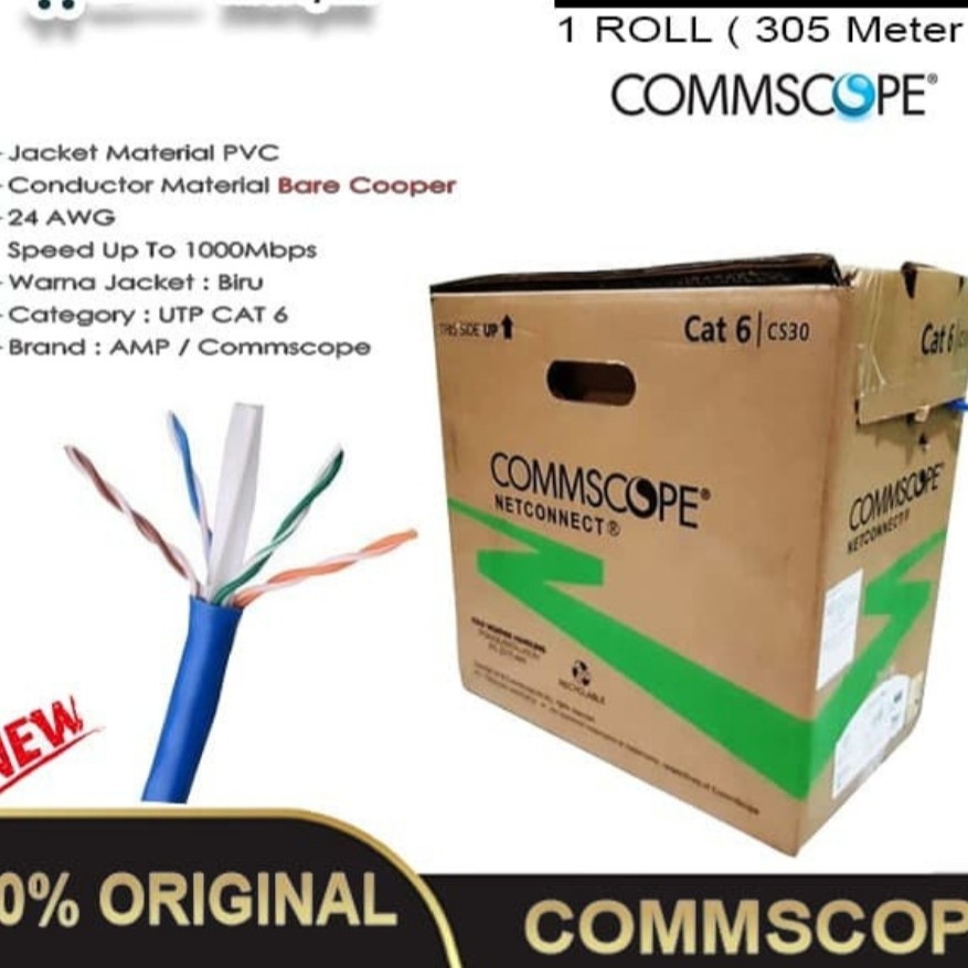 Jual Kabel Lan UTP CAT6e AMP Commscope Original - CAT6 | Shopee Indonesia