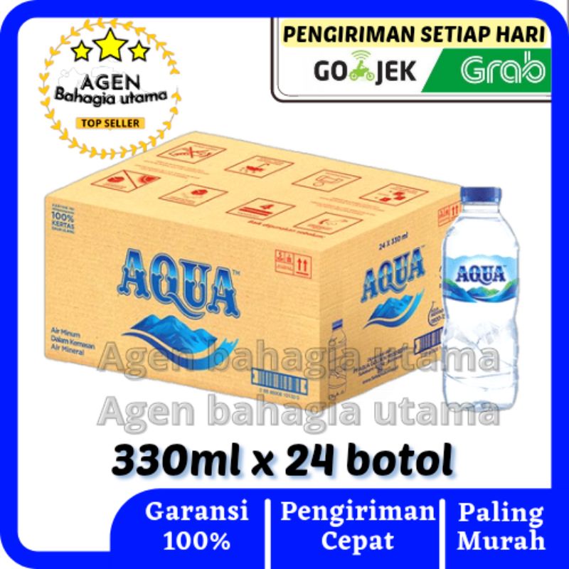 Jual Air mineral | Aqua botol mini 330ML 1 karton (24 botol) | Shopee ...