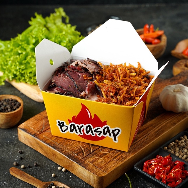 Jual BARASAP Rice Box Sei Sapi Nasi + Sei Sapi + Kriuk Kentang Mustofa ...