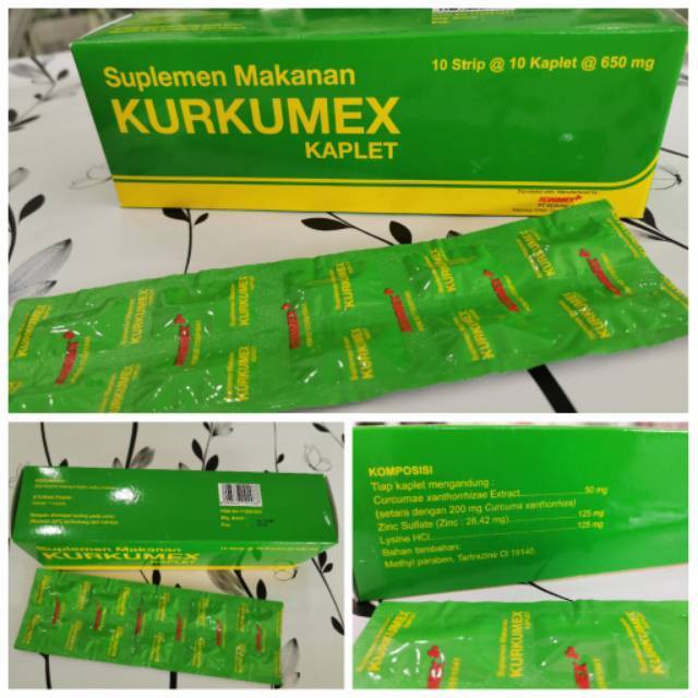 Jual KURKUMEX TABLET 1 STRIP ISI 10 KAPLET/ VITAMIN PENAMBAH NAFSU ...