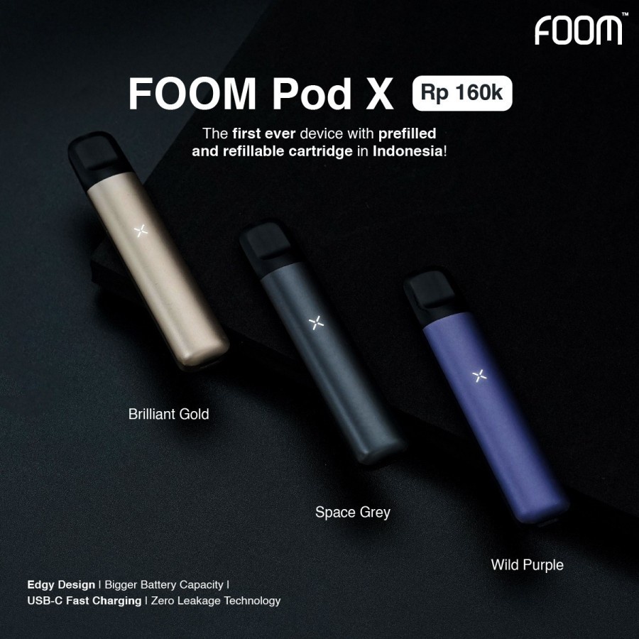 Jual FOOM X 580MAH POD KIT PODS AUTHENTIC FOOM POD X BY FOOM LAB ...