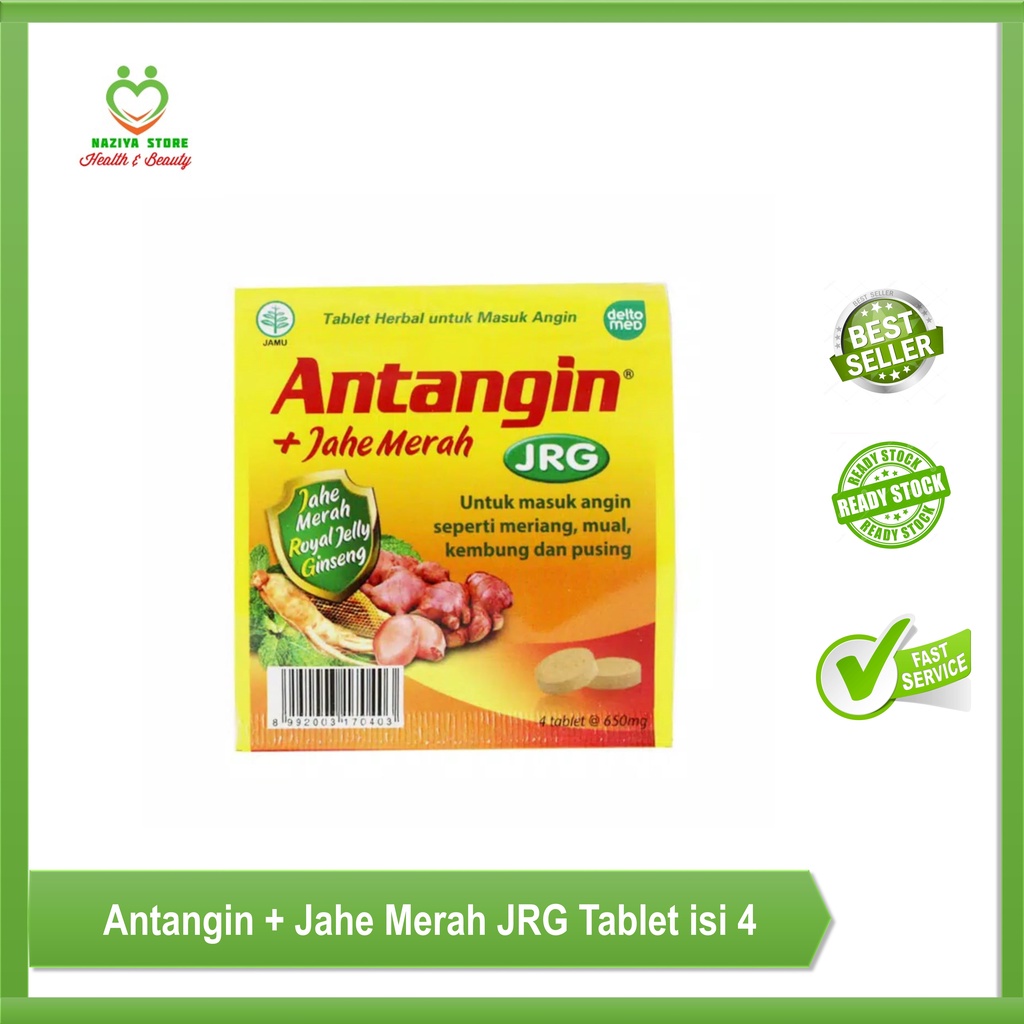 Jual ANTANGIN TABLET Jahe Merah JRG Tablet Perstrip Isi 4 Tablet ...