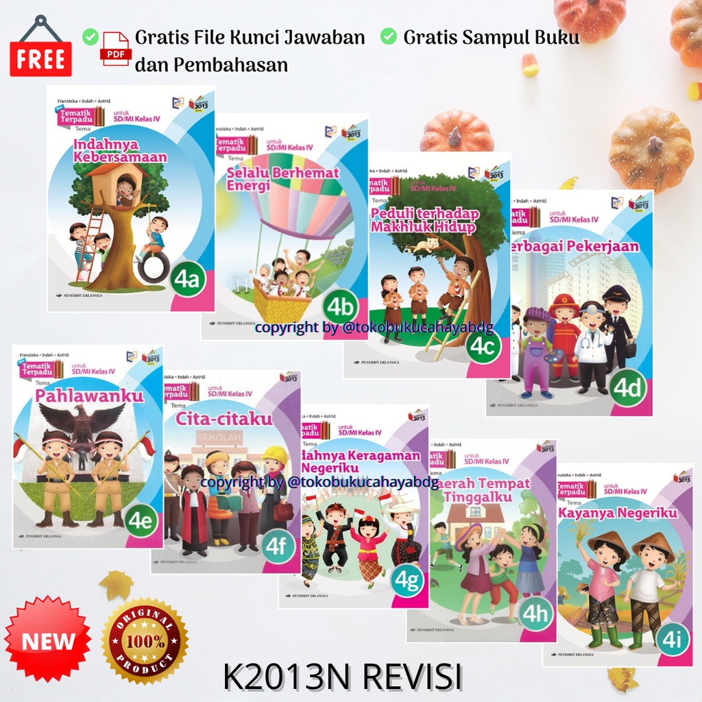 Jual TEMATIK TERPADU KELAS 4A 4B 4C 4D 4E 4F 4G 4H 4I KURIKULUM K13N SD ...