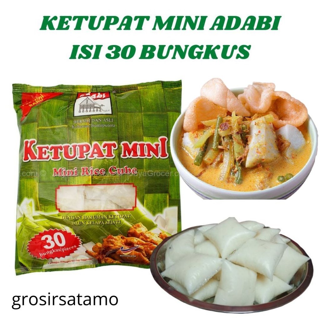 Jual KETUPAT MINI ADABI KETUPAT NASI INSTAN KETUPAT SIAP SAJI ISI 30PCS ...