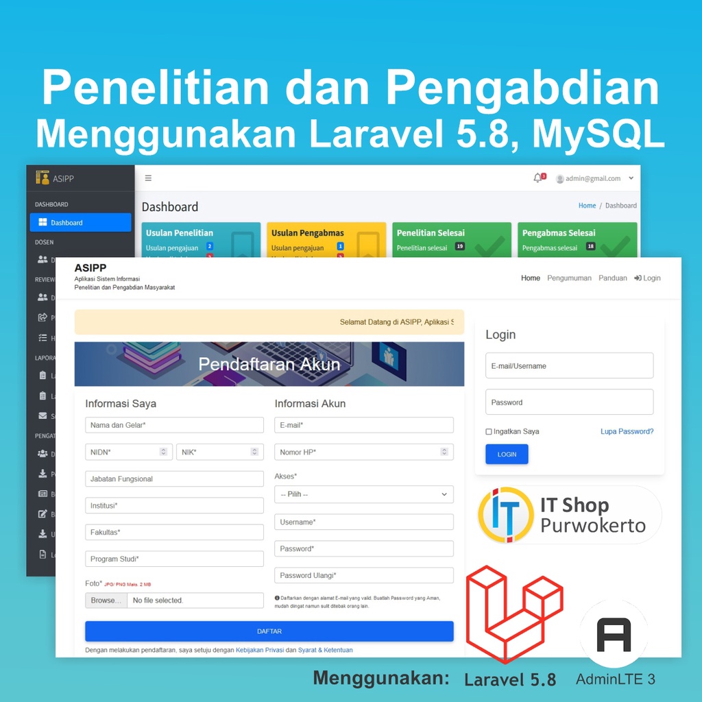 Jual Source Code Laravel Aplikasi Web Sistem Informasi Penelitian ...