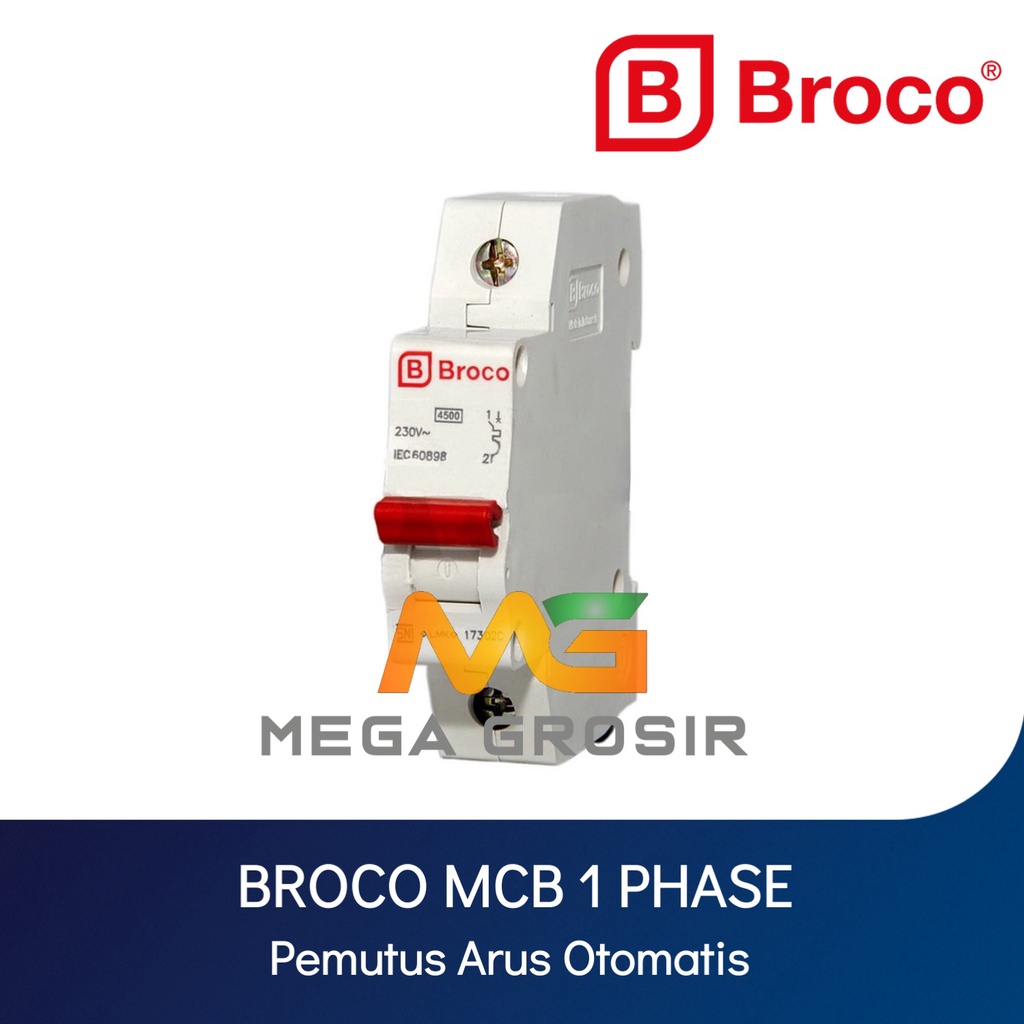 Jual MCB Broco 1P 2A 4A 6A 10A 16A - Mini Cricuit Breaker 1 Phase 2 4 6 10 16 A Ampere Pemutus ...