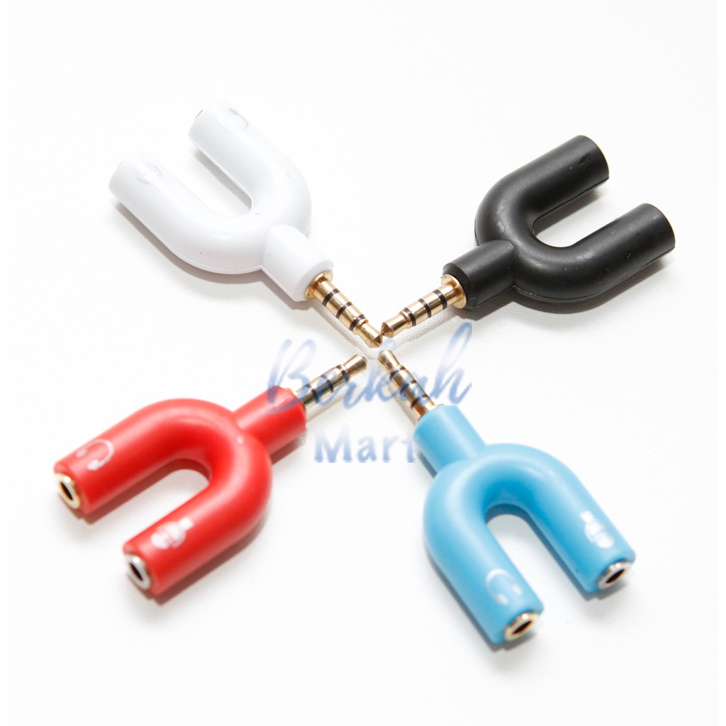 Jual COLOKAN Y AUDIO CABANG DUA 2 MIC HEADSET SPEAKER 3.5mm AUDIO ...